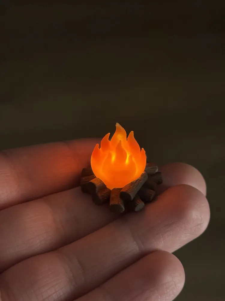 Tiny Log Fire - Free 3D Print Model - MakerWorld