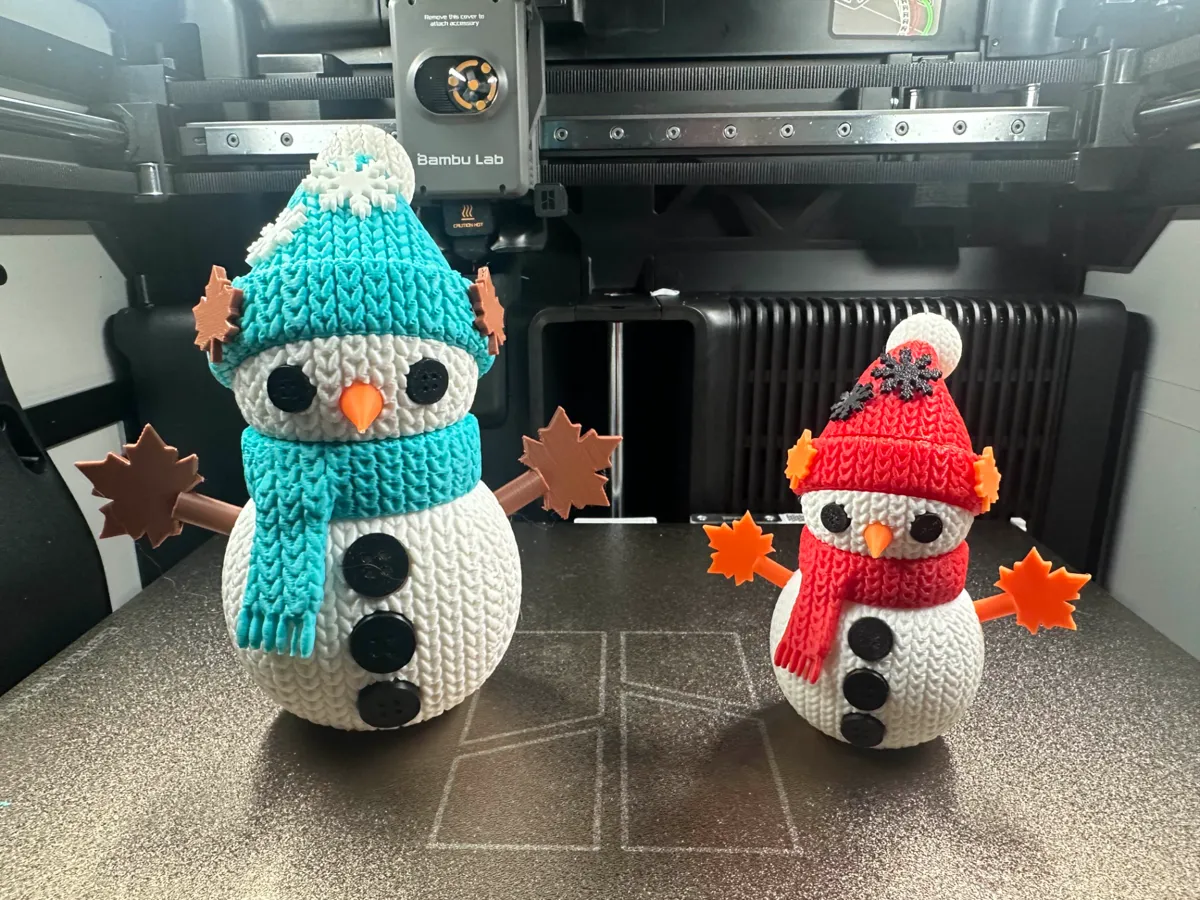 knitted wool crochet snowman no ams by uli3D MakerWorld: Download Free 3D Models