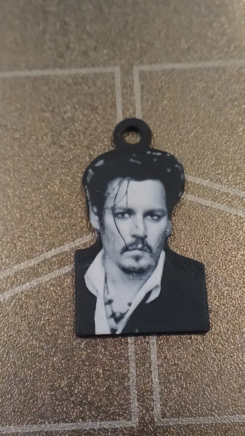 Personalized Johnny Depp Keychain HueforgeMix by AlienLaser - MakerWorld