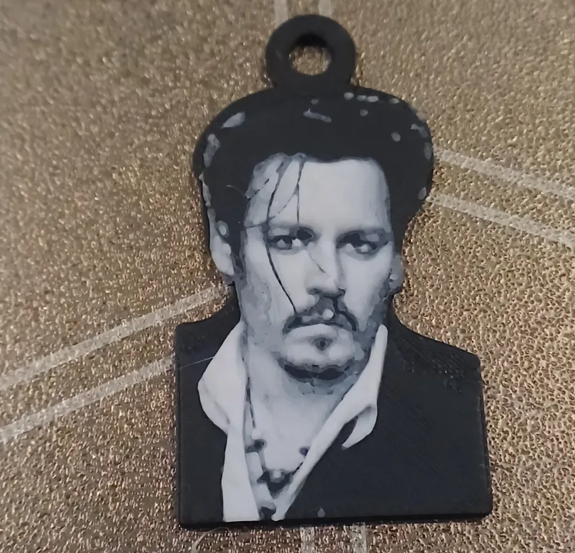 Personalized Johnny Depp Keychain HueforgeMix by AlienLaser - MakerWorld
