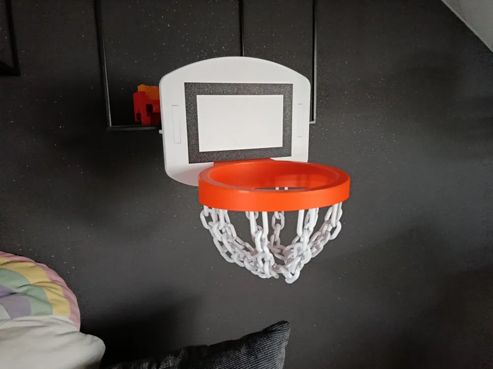 Basketball Mini Hoop V2 chain net NO AMS NEEDED - Free 3D Print Model ...