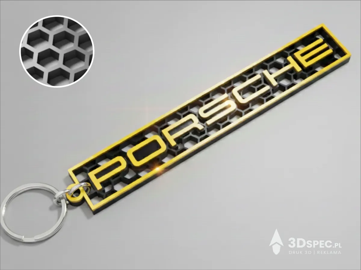 Porsche honeycomb keychain - Free 3D Print Model - MakerWorld