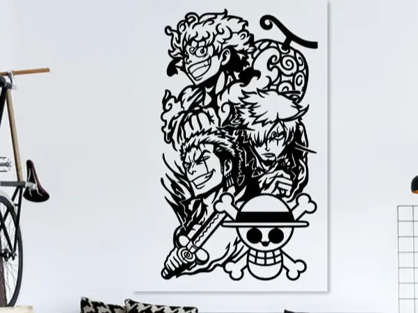 One Piece Luffy Zoro Sanji cute wallart - Free 3D Print Model - MakerWorld