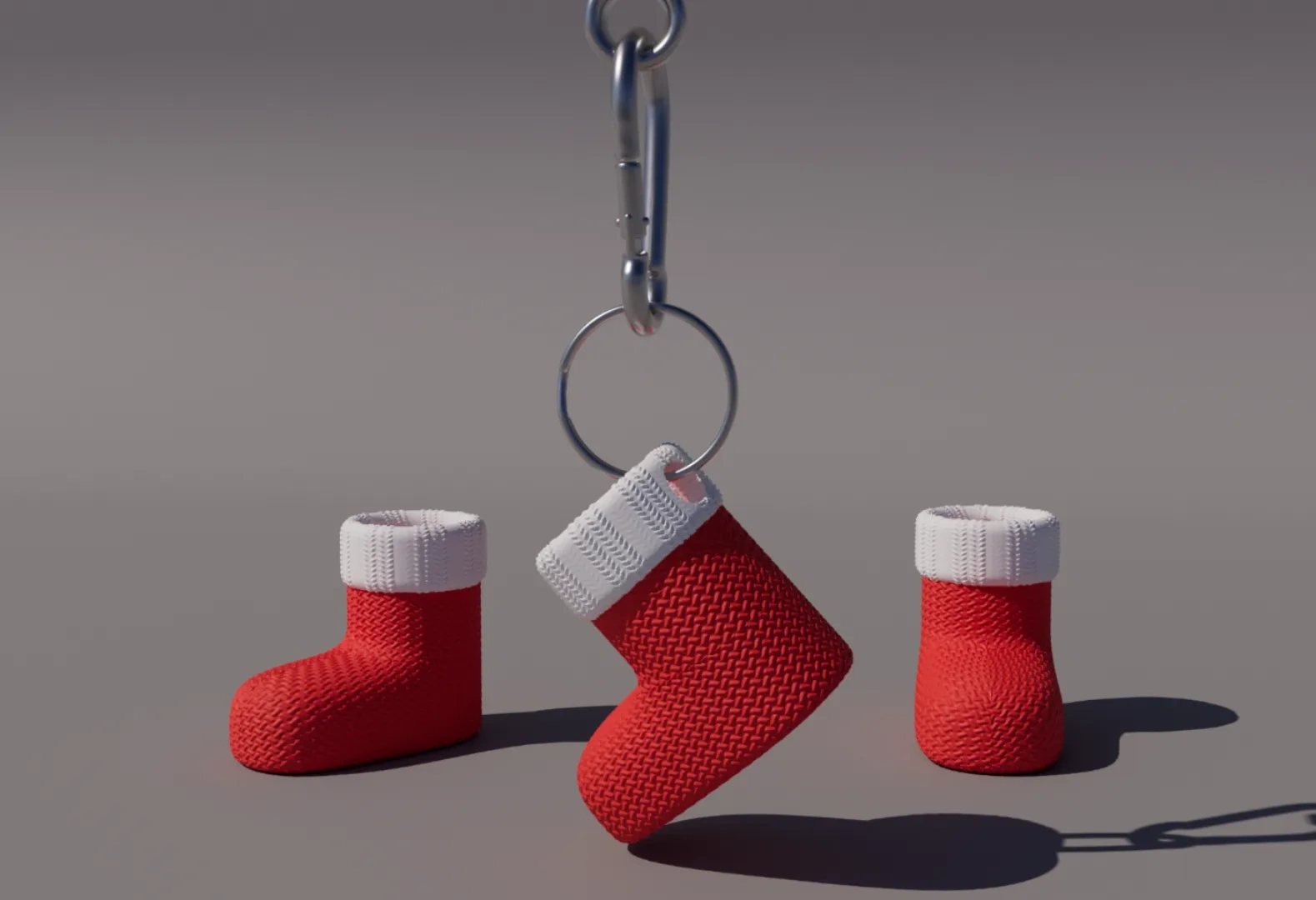 Christmas Snowman Boots Keychain/Pendant/Knitted Style by Cran - MakerWorld