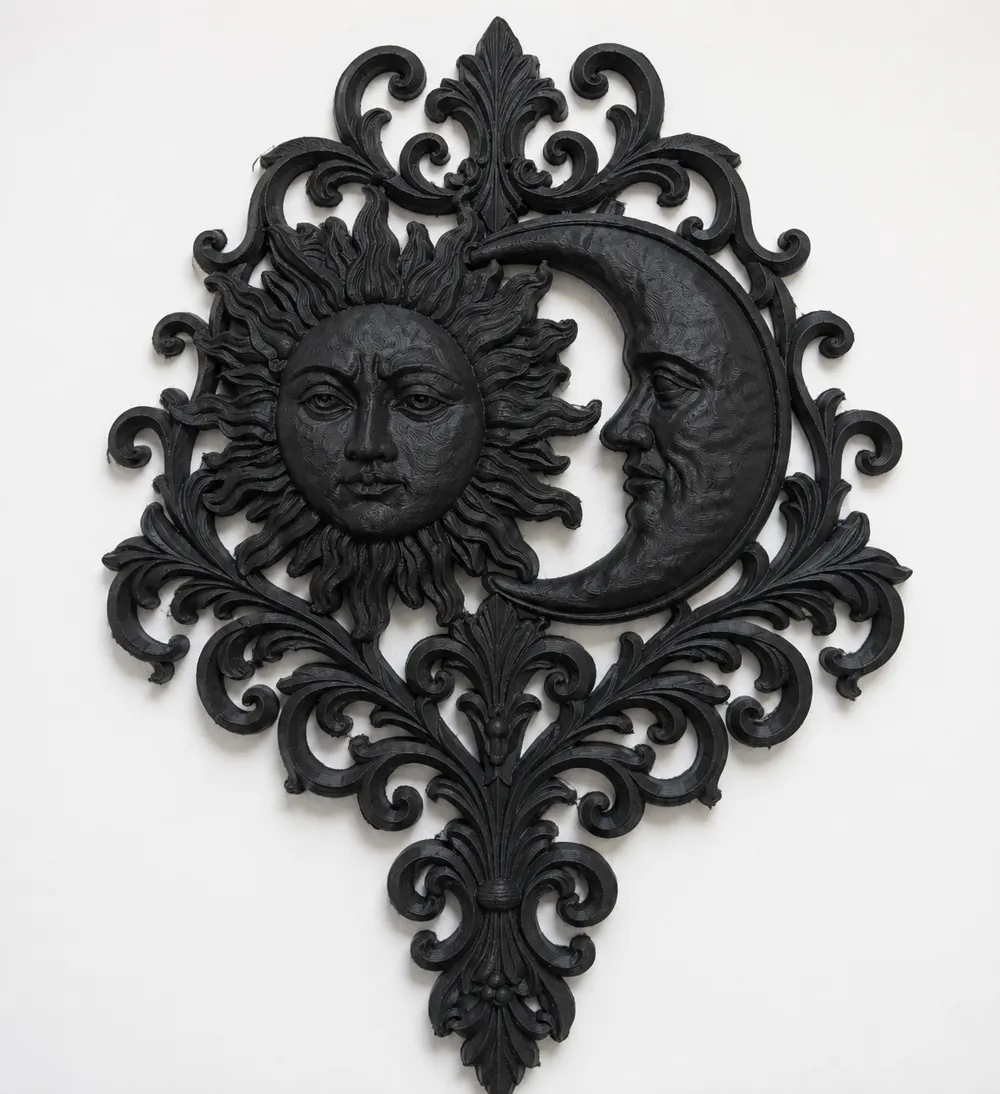 Sun and Moon Gothic Wall Hang Ornament - Free 3D Print Model - MakerWorld