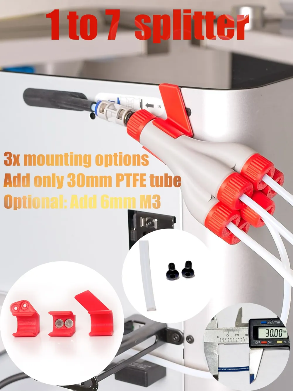 1 to 7 PTFE tube splitter by SirPrintAlot MakerWorld: Download Free 3D ...