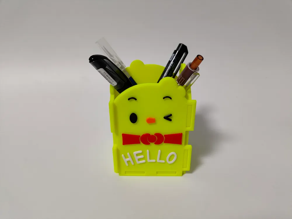 kit card cute chicken pencil case 可爱小鸡组装笔筒 by 3D_CEN岑霸玩物 - MakerWorld