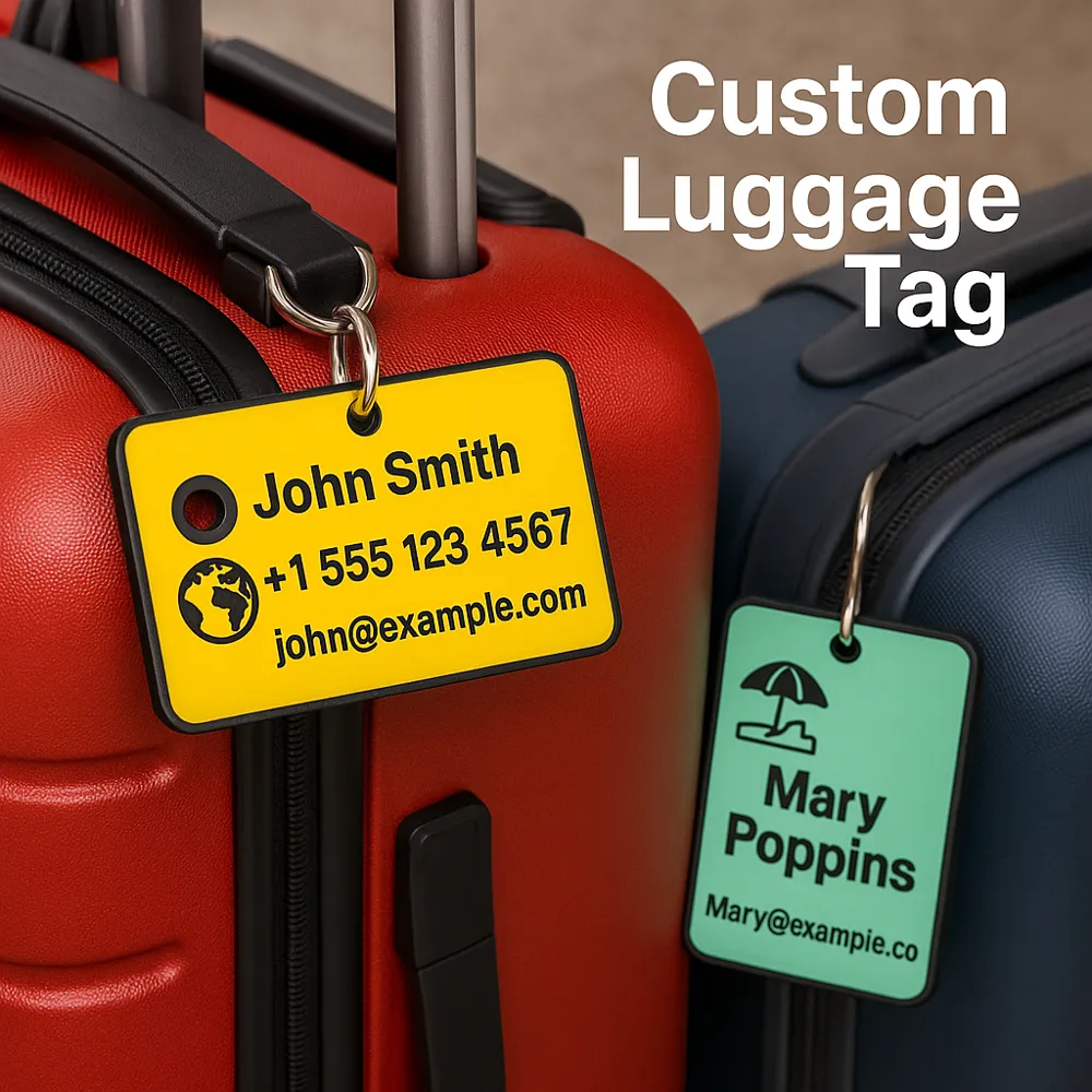 Custom Luggage Tag with Text & Emoji by Leles maker space MakerWorld ...