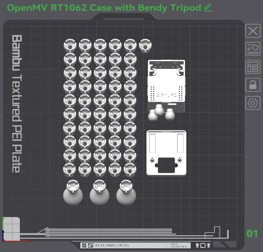 OpenMV RT1062 Cam Case with Embedded Bendy Tripod Remixed by lirex ...