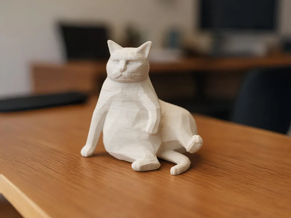 Low poly funny Sitting Cat by Cris MakerWorld: Download Free 3D Models