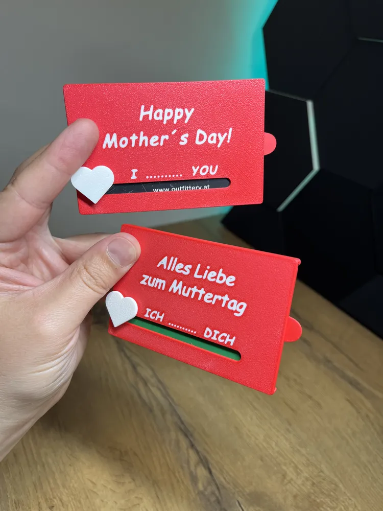 Mother's Day Gift Card with Sliding Mechanism - Free 3D Print Model ...
