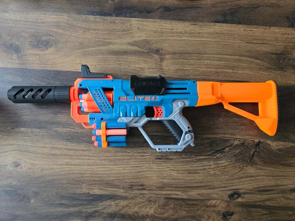 Nerf Commander Elite 2.0 barrel compensator by Horry3 - MakerWorld