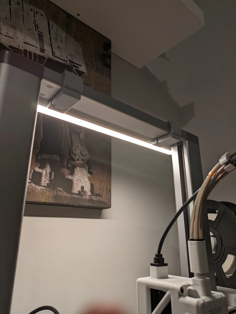 Bambulab A1 + Ikea Rolfstorp LED Bracket Remixed by 3dprintedartuk - MakerWorld