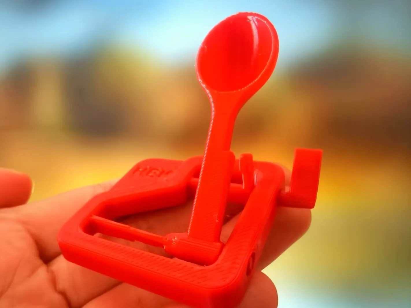 Print-in-Place No Assembly Miniature Bamboo Poop Shooter Catapult No ...