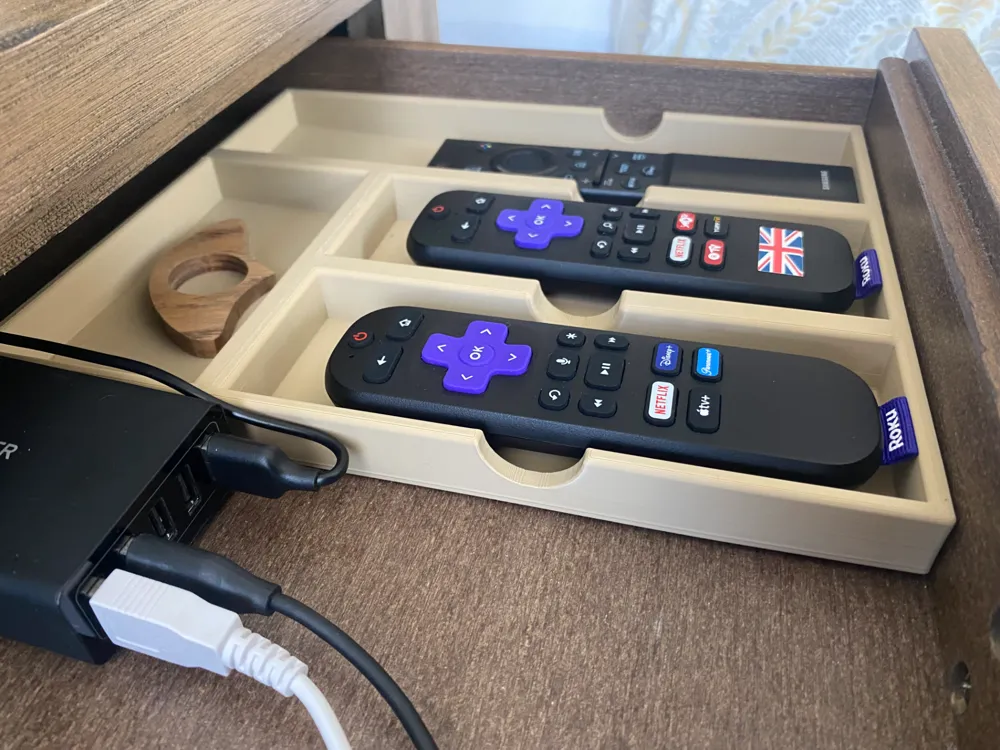 Bedside Table Remote Control Tray by lewiscollins03 - MakerWorld