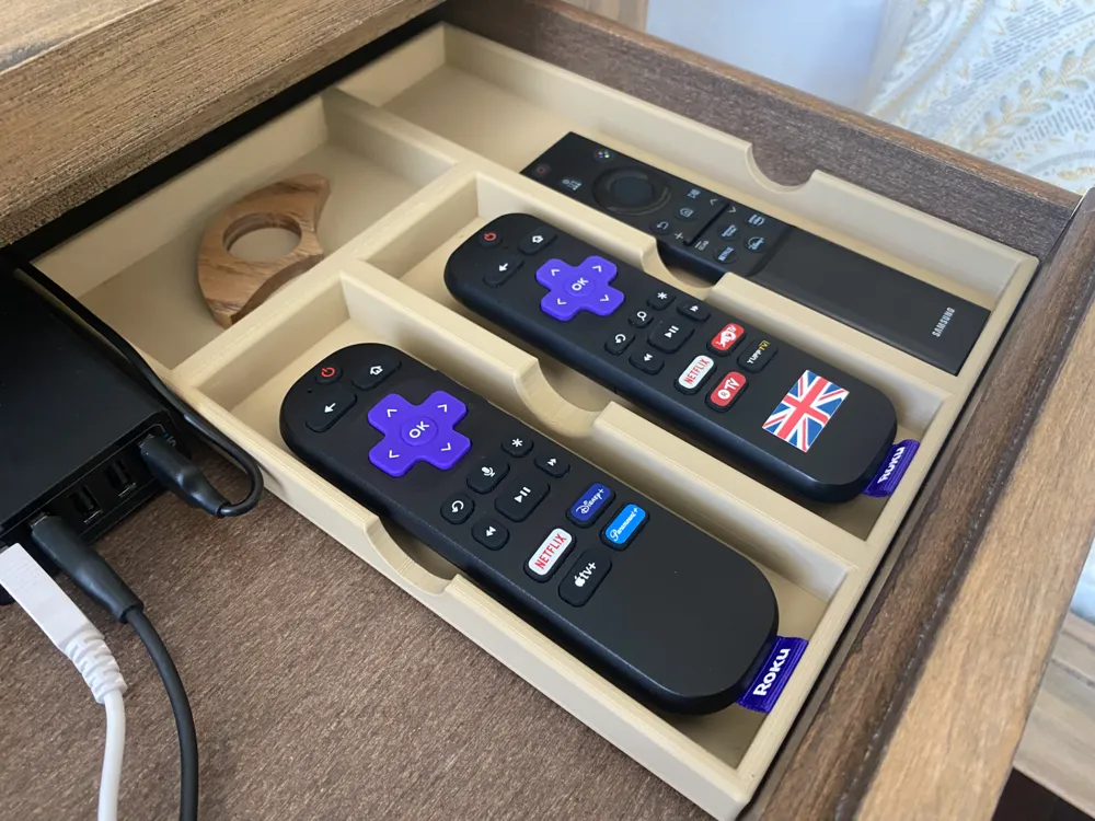 Bedside Table Remote Control Tray by lewiscollins03 - MakerWorld