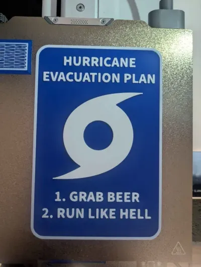 Hurricane Evacuation sign by bubz - MakerWorld