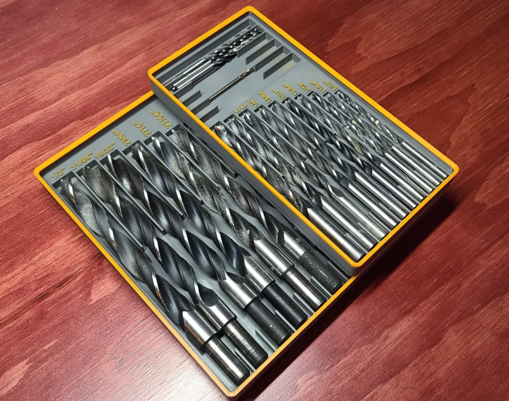 Gridfinity Stackable Drill Bit Set Holder by bpace - MakerWorld