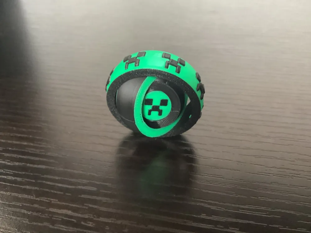 Minecraft Creeper Fidget Gyro Rings - Free 3D Print Model - MakerWorld