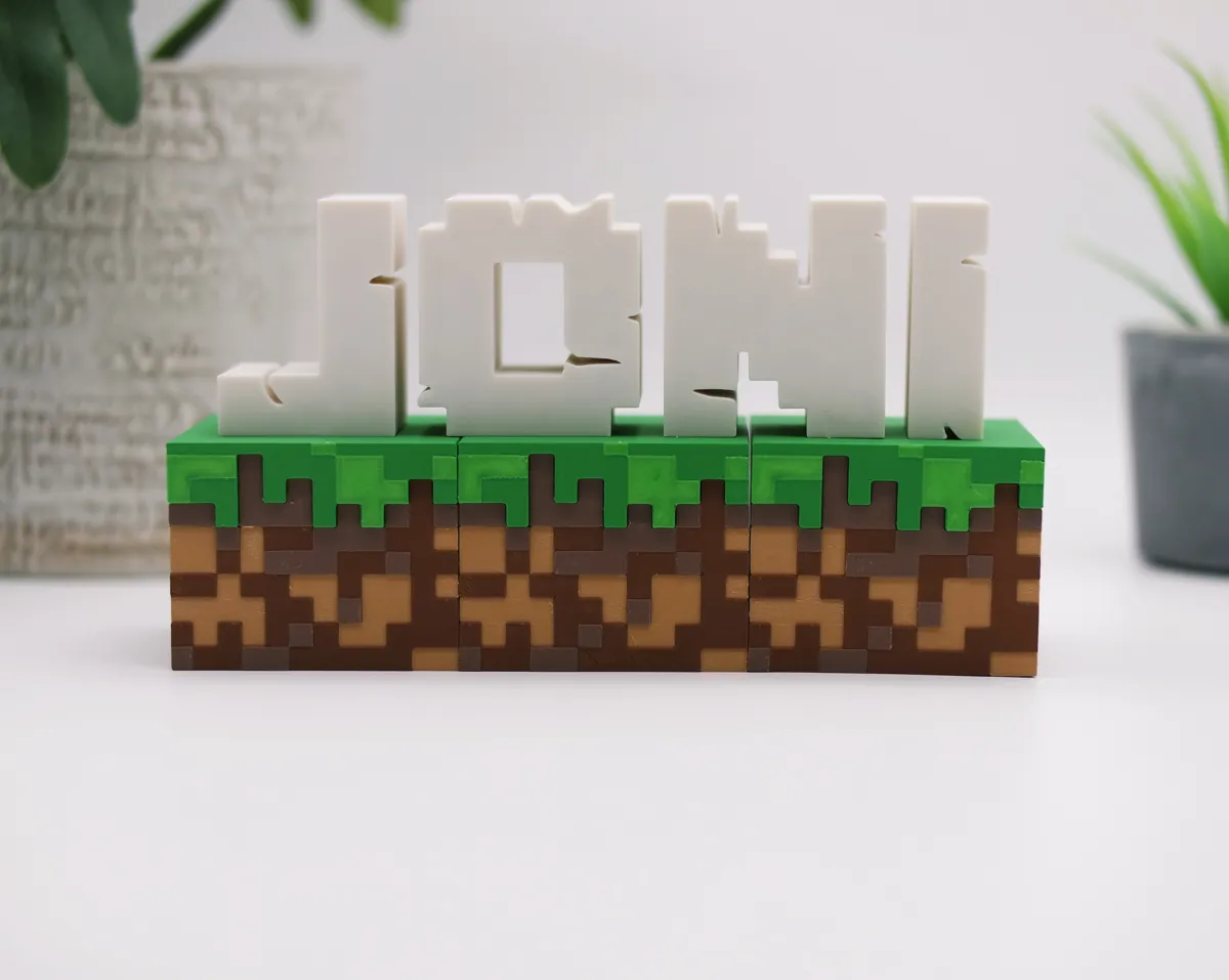 Minecraft Lettering - perfect gift minecraft fans - Free 3D Print Model ...