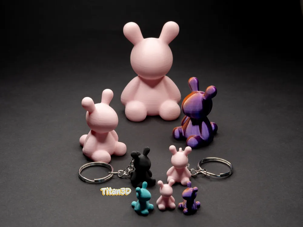 Cute Bunny + Keychain by Titan3D MakerWorld: Download Free 3D Models