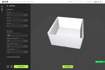 Gridfinity Parametric Container by LayerCake MakerWorld: Download Free ...