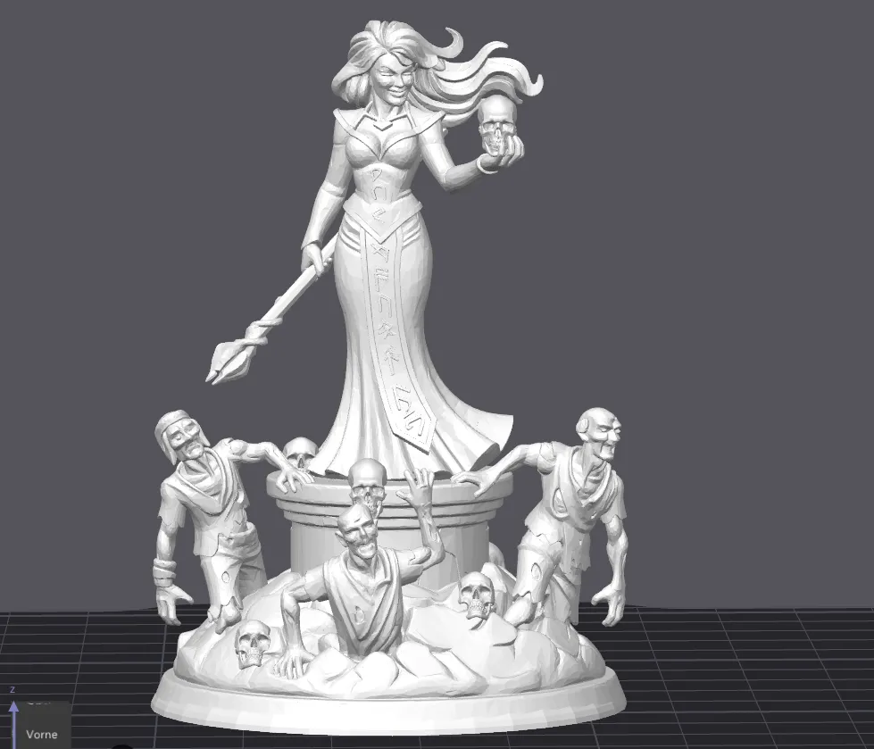 female human necromancer Vers. 1 Miniature - Free 3D Print Model ...