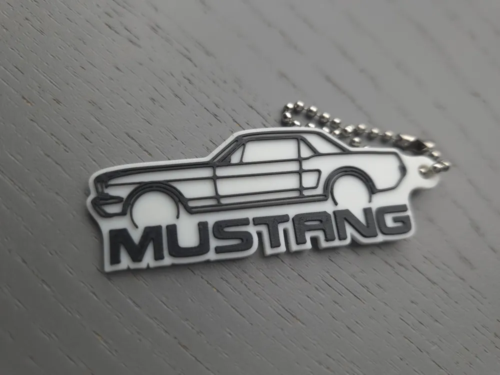 1965 Ford Mustang Keychain - Free 3D Print Model - MakerWorld