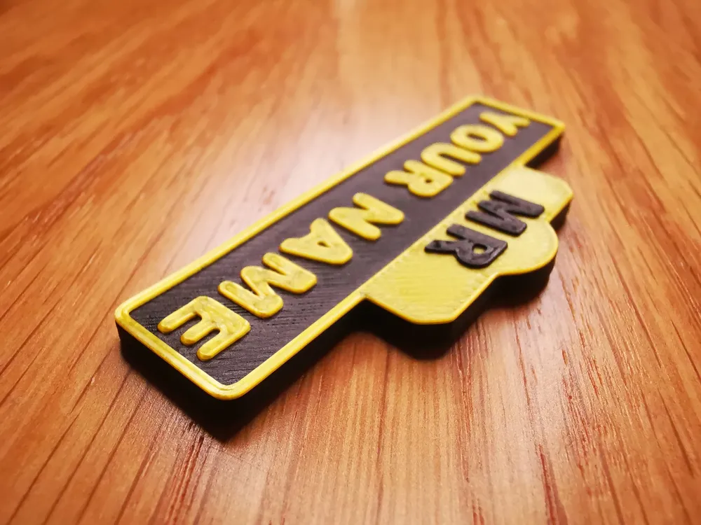 Name tag + customizable title - Free 3D Print Model - MakerWorld