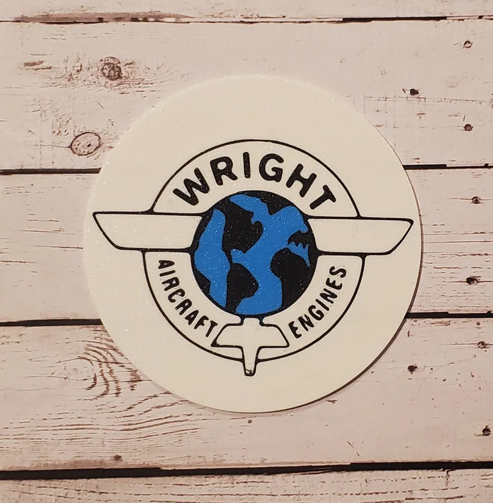 Wright Aircraft Engines Logo - Coaster by Fight2Fly - MakerWorld