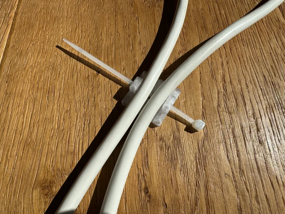 Double cable holder with tie wrap slide by John Connor - MakerWorld