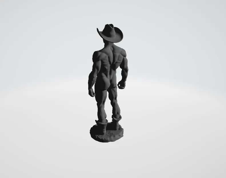Muscular Cowboy Statue – Western Figurine NSF - Free 3D Print Model ...