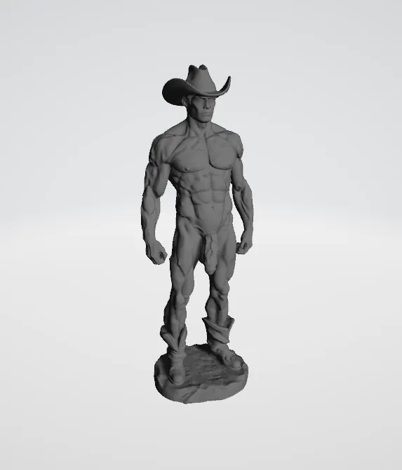 Muscular Cowboy Statue – Western Figurine NSF - Free 3D Print Model ...