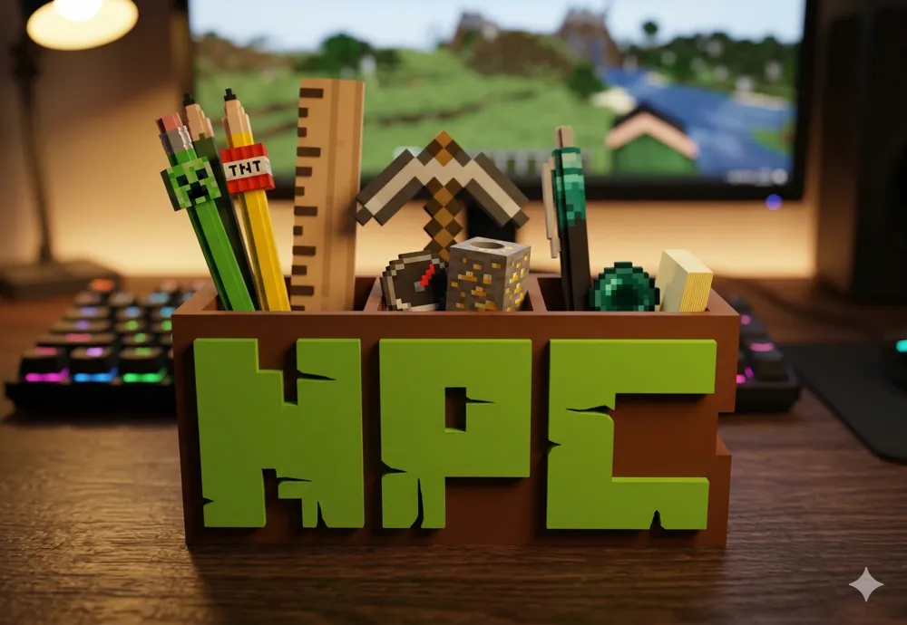 Mine-Craft Your Name: Custom Name Pen Holder - Free 3D Print Model ...