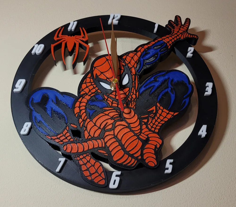 Spiderman Clock - Free 3D Print Model - MakerWorld