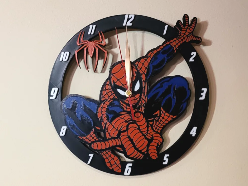 Spiderman Clock - Free 3D Print Model - MakerWorld
