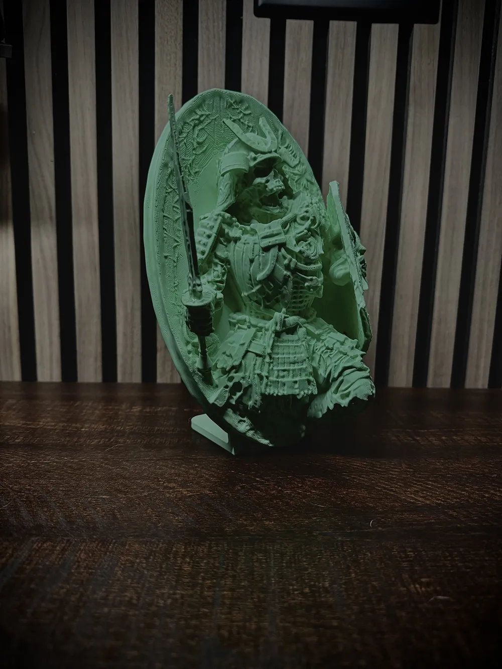Zombie Samurai Relief Sculpture with LED! - Free 3D Print Model ...