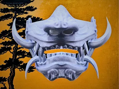 Oni Mask ( Simple ) by Ahab MakerWorld: Download Free 3D Models