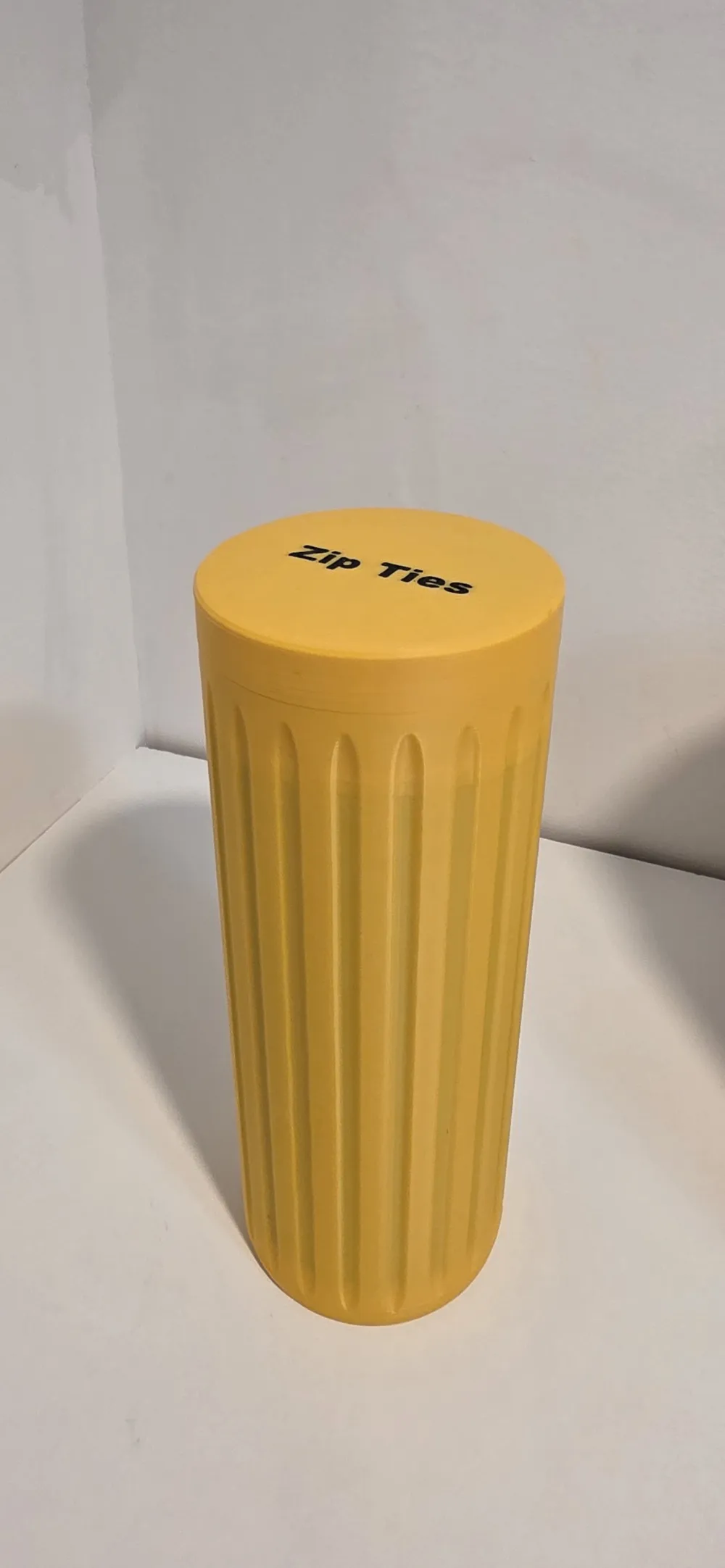 Tall Zip Tie Container (Screw Top) - Custom Text - Free 3D Print Model ...