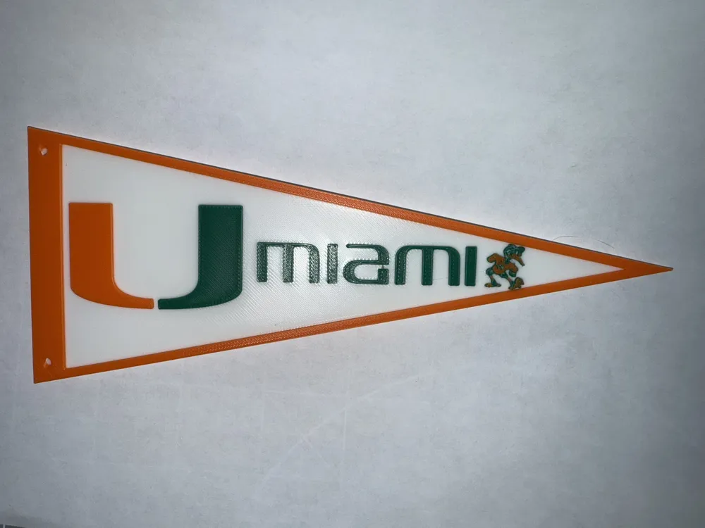 University of Miami Pennant - Free 3D Print Model - MakerWorld