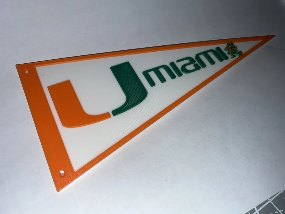 University of Miami Pennant - Free 3D Print Model - MakerWorld