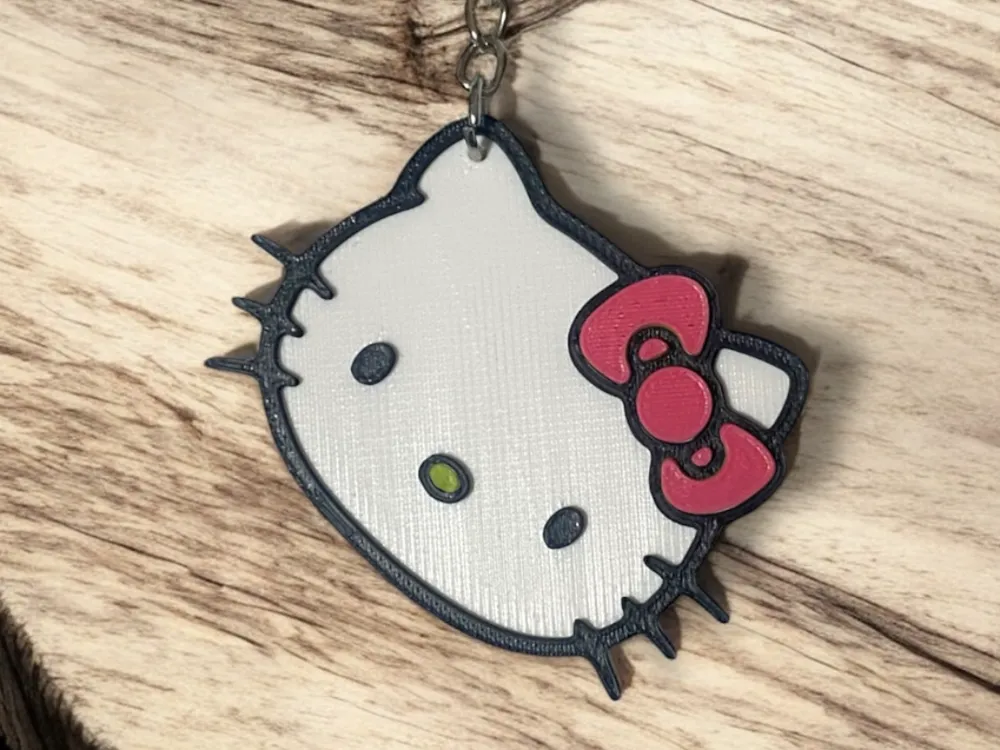 Hello Kitty Keychain - Free 3D Print Model - MakerWorld