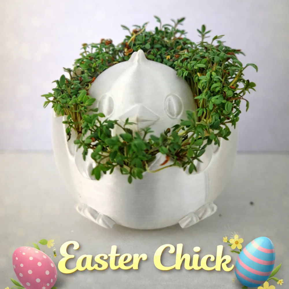 Easter Chick Planter Spring Decor Pot - Free 3D Print Model - MakerWorld