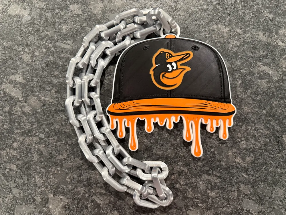 Baltimore Orioles Drip Baseball Cap Hype Chain - Free 3D Print Model ...