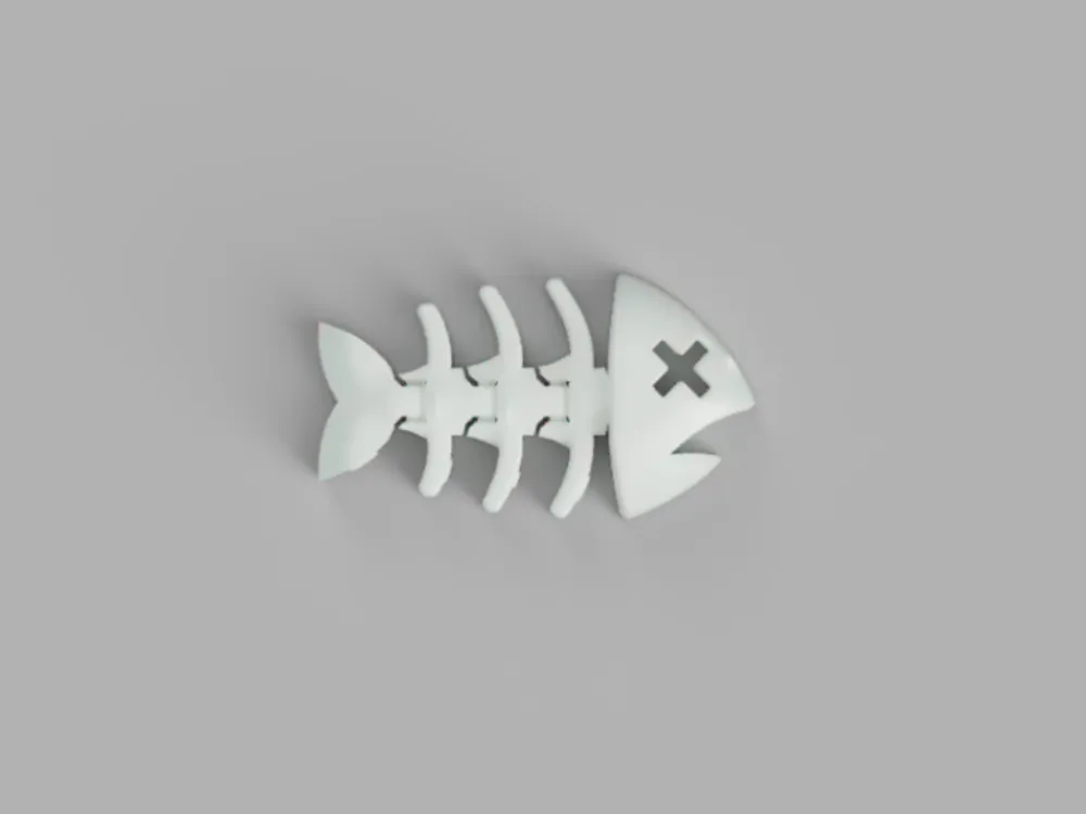 Fish Skeleton Keychain - Free 3D Print Model - MakerWorld