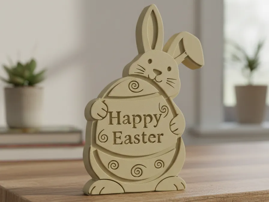 Easter Decoration "Happy Easter" - Free 3D Print Model - MakerWorld
