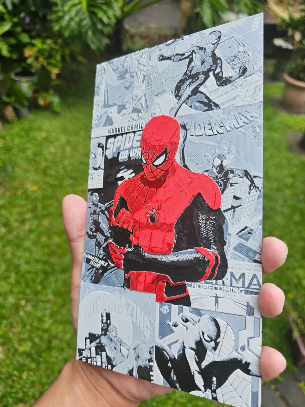 Spiderman Comic Background Hueforge by Loki MakerWorld: Download Free ...