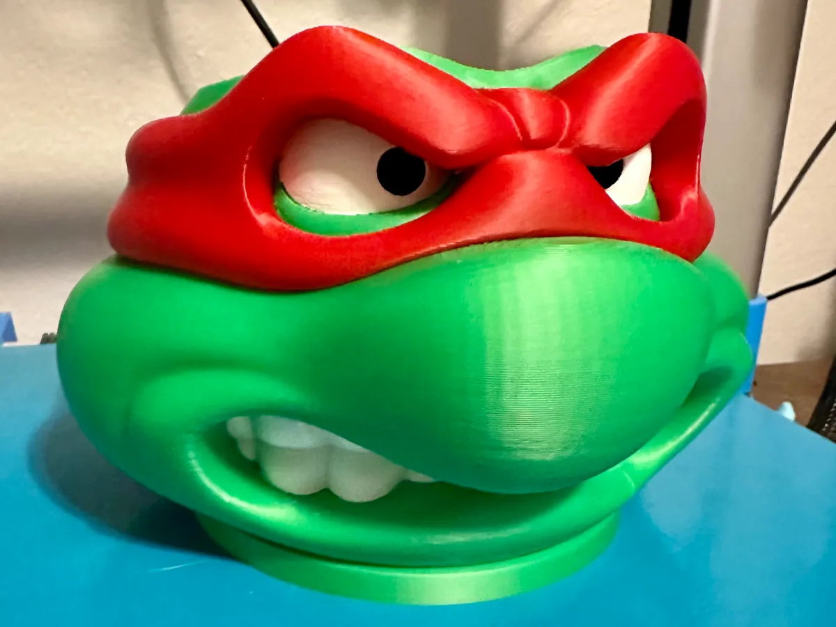 TMNT Head Planter and Drip Tray - Free 3D Print Model - MakerWorld