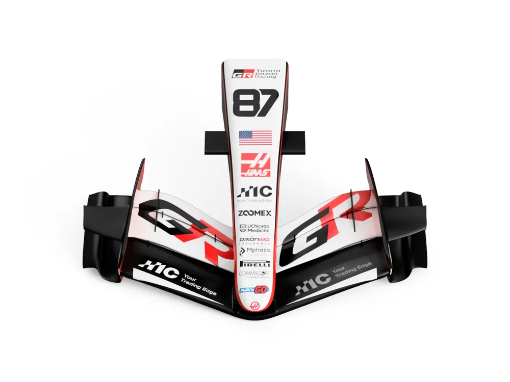 HAAS F1 VF-26 2026 前翼 1/8 比例 + 贴纸 - 免费 3D 打印模型 - MakerWorld