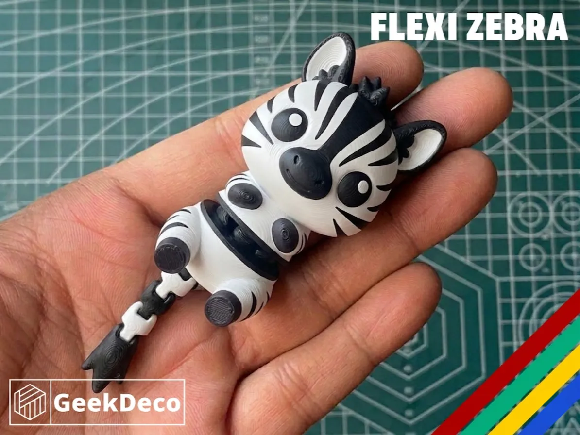 Zippi the Flexi Zebra Keychain - Free 3D Print Model - MakerWorld